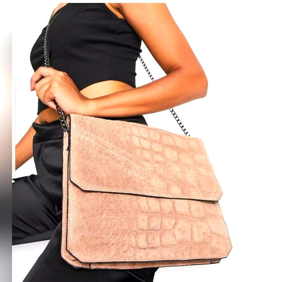 Urbancode | Bags | Urbancode Leather Croc Crossbody Bag In Taupe | Poshmark
